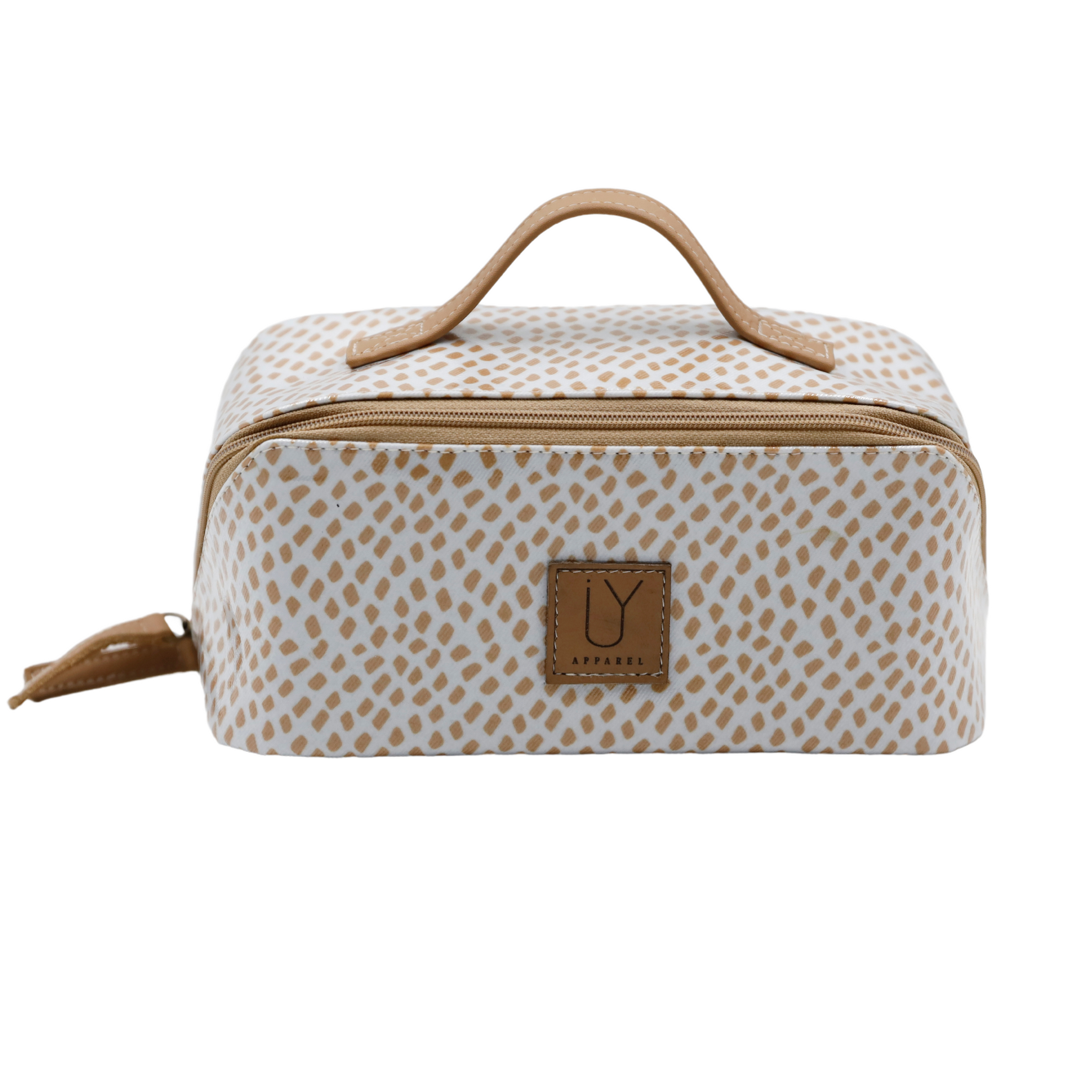 Large Cosmetic Bag - Scatter Gold on White — IY Apparel
